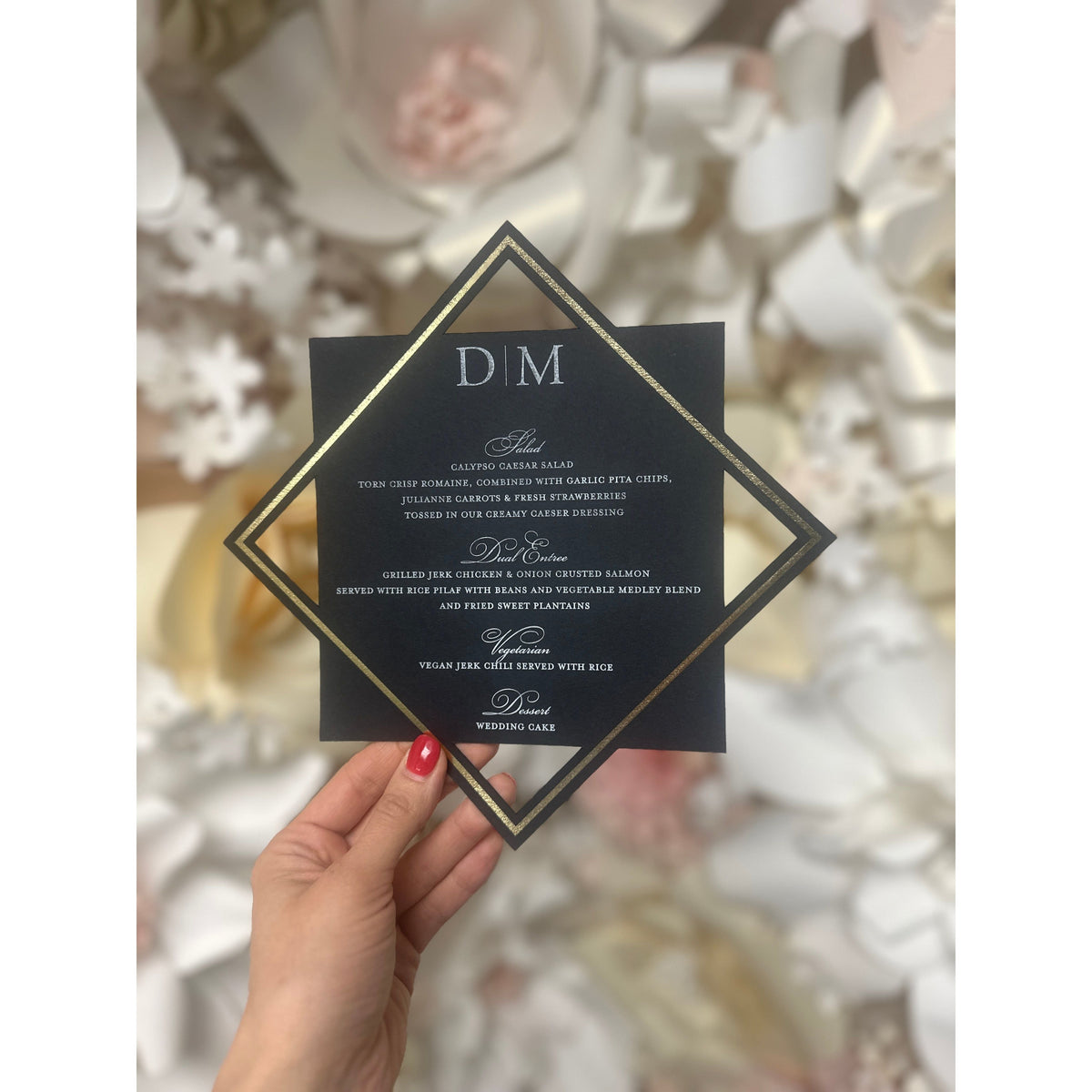 Modern Square Cut-Out Menu – Boxed Wedding Invitations