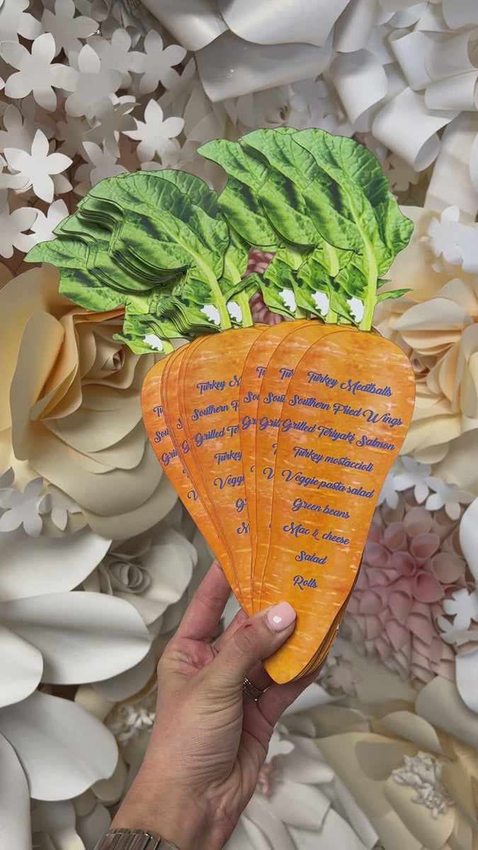 Carrot Menu – Boxed Wedding Invitations
