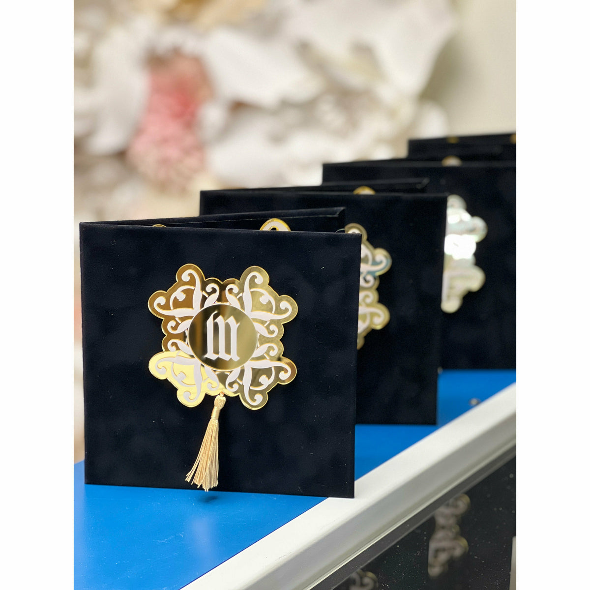 Luxury Black Suede Menu – Boxed Wedding Invitations